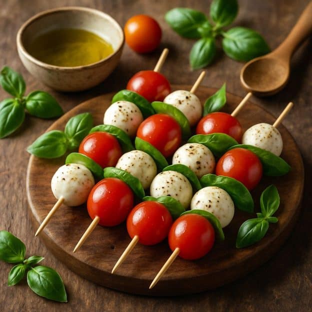 Mini caprese spiesjes - Hart in Shape
