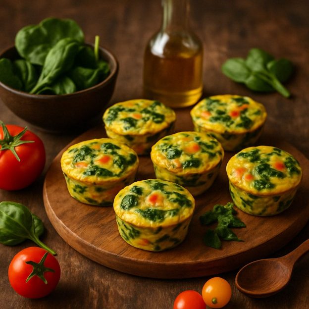 Mini frittata muffins met spinazie - Hart in Shape