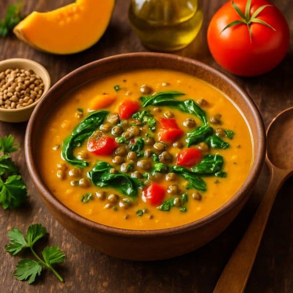 Pompoensoep met linzen - Hart in Shape