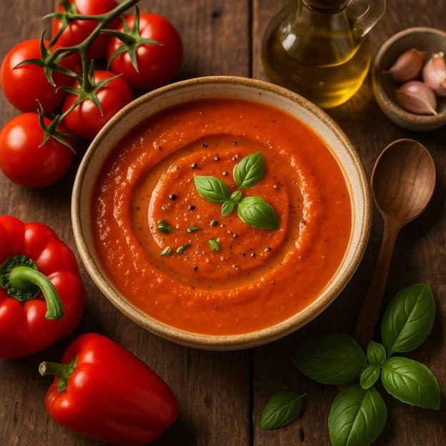 Tomatensoep met rode paprika - Hart in Shape