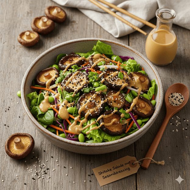 Shiitake Salade met Sesamdressing - Hart in Shape