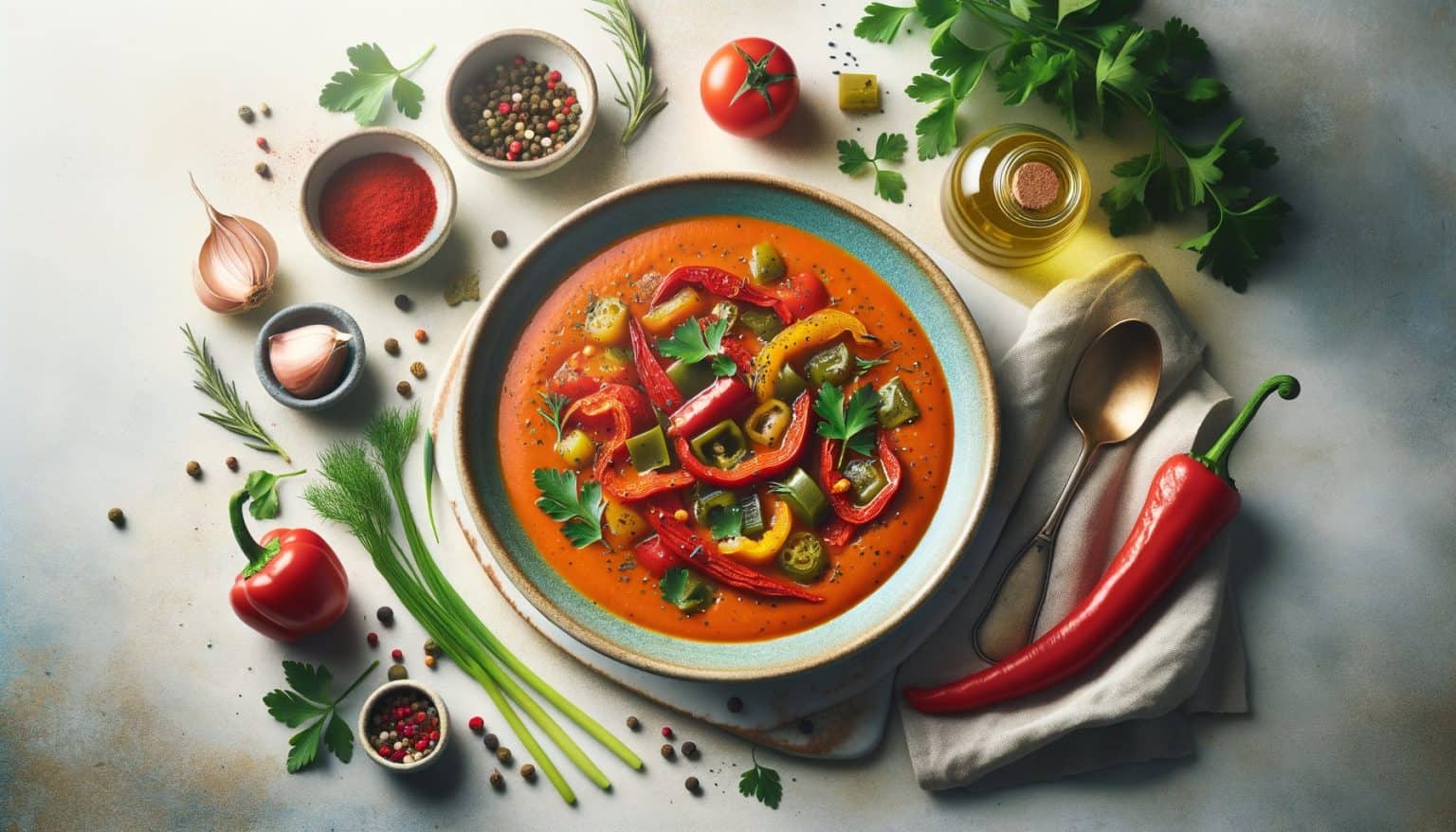 Geroosterde Rode Peper Soep - Hart in Shape