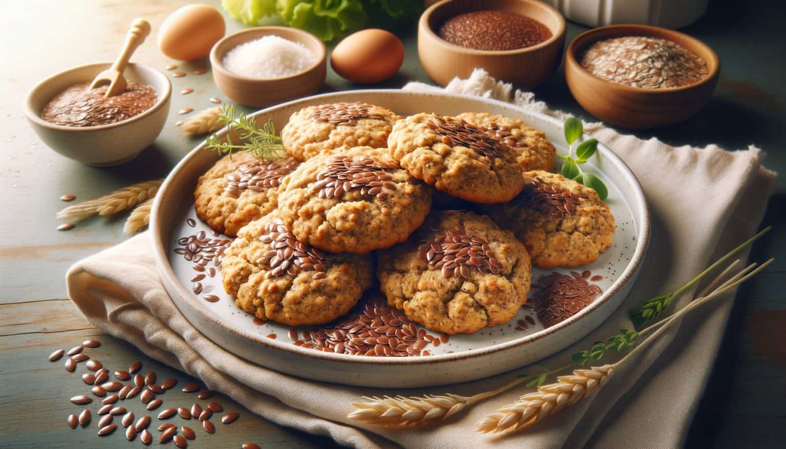 Vezelrijke Havermoutkoekjes met Lijnzaad - Hart in Shape